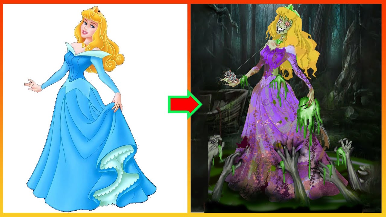 Aurora Diseny Princesses Glow Up Into Zombies - Creepy Cartoon ...