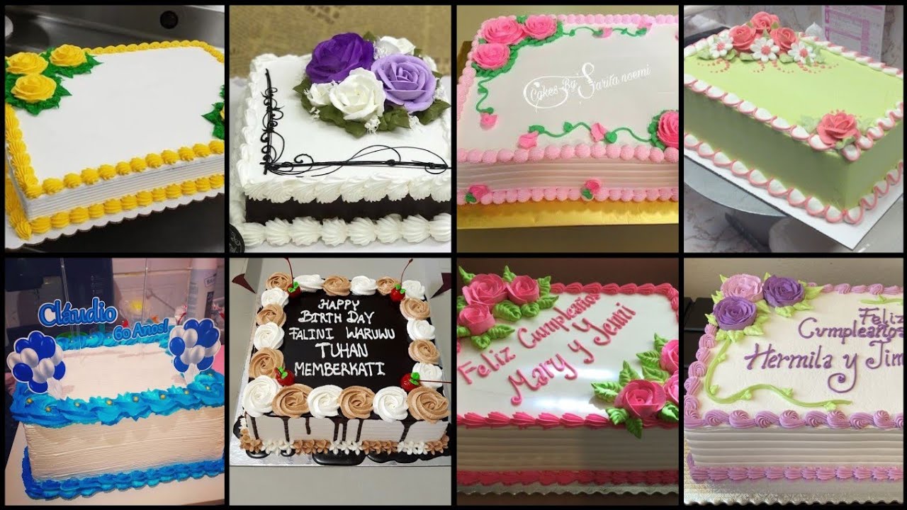 Simple Square Shape Cake Decorating ideas for Beginners || Best Easy ...