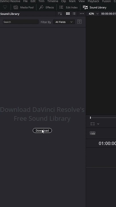 Free Sound Library in Davinci Resolve #davinciresolve #soundlibrary #shorts #short - YouTube