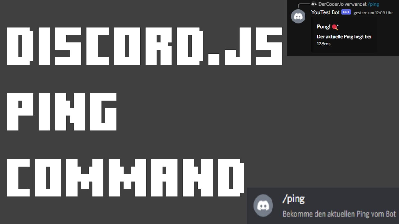 Ping Command erstellen mit Discord.JS | Discord.JS #005 | DerCoderJo ...
