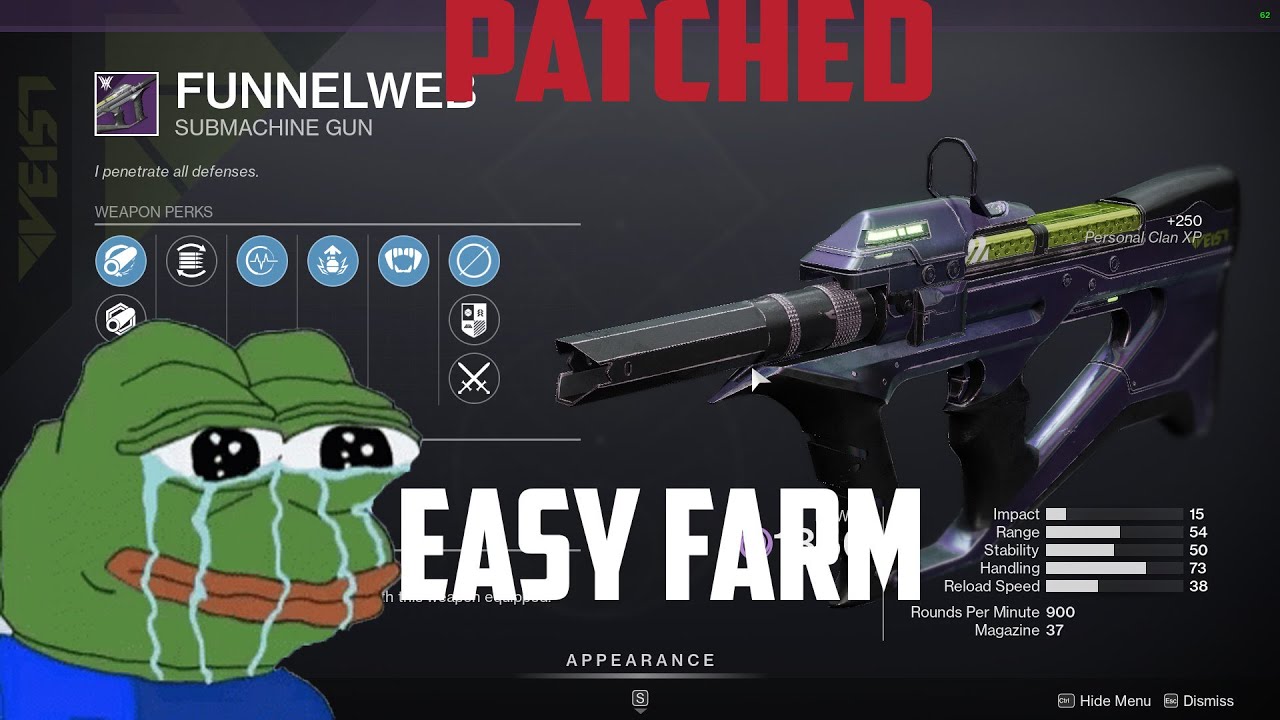 BUNGIE JUST PATCHED THE BEST AND ONLY FUNNEL WEB FARM!! | Destiny 2 ...
