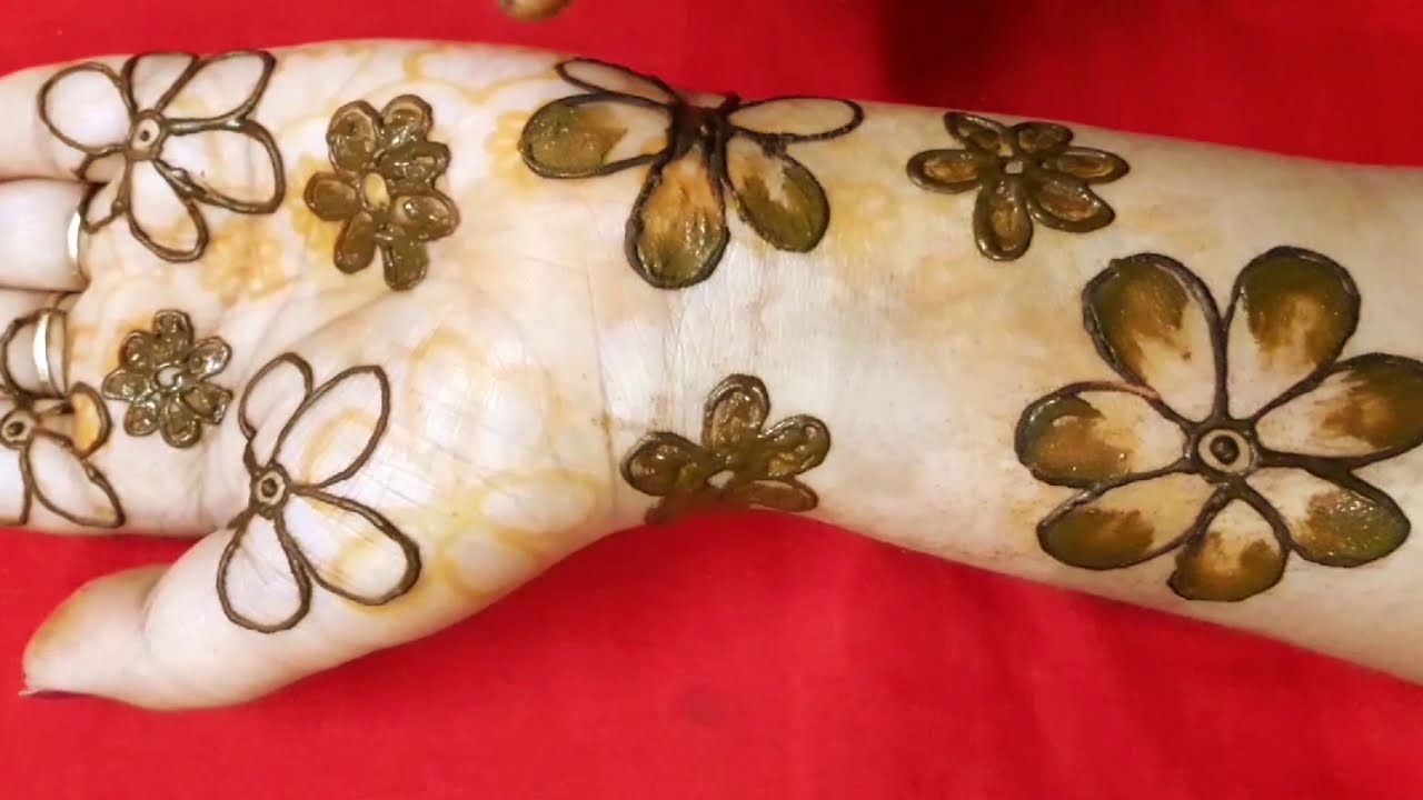 Very pretty big flower mehandi design, flower mehandi design, shaded ...