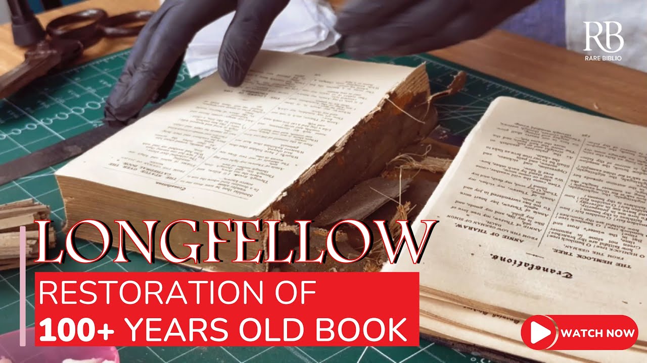 🪶 Restoring a 100-Year-Old Longfellow Book 📚 | Antique Book Restoration ...