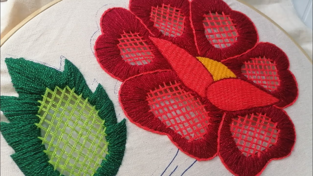 Bordado Calado Para Una Rosa Grande.. 🌹🌹 - YouTube