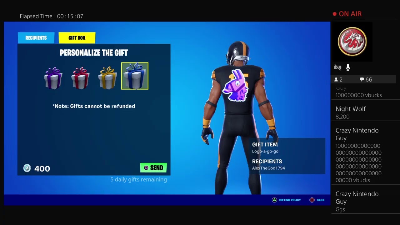 Giveaway for 400 vbucks - YouTube