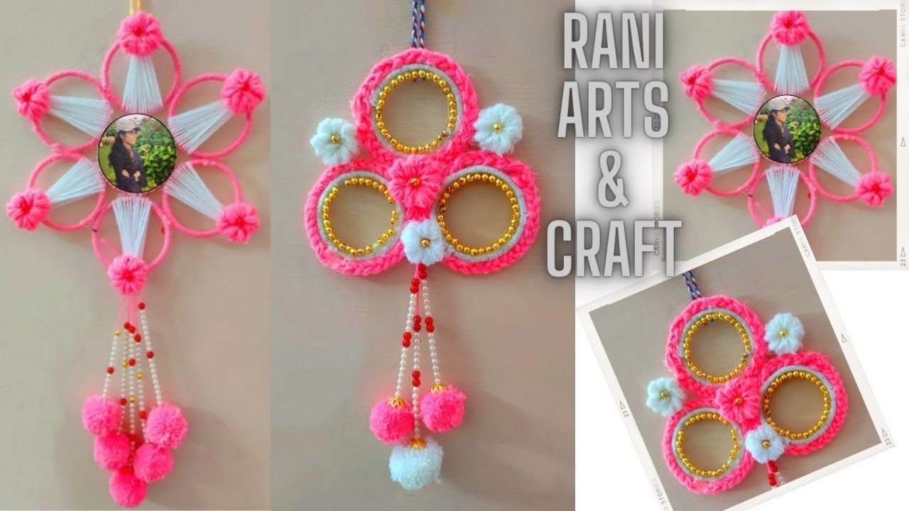 Easy wall hanging toran | Woolen Craft Ideas | Woolen Design | Woolen ...