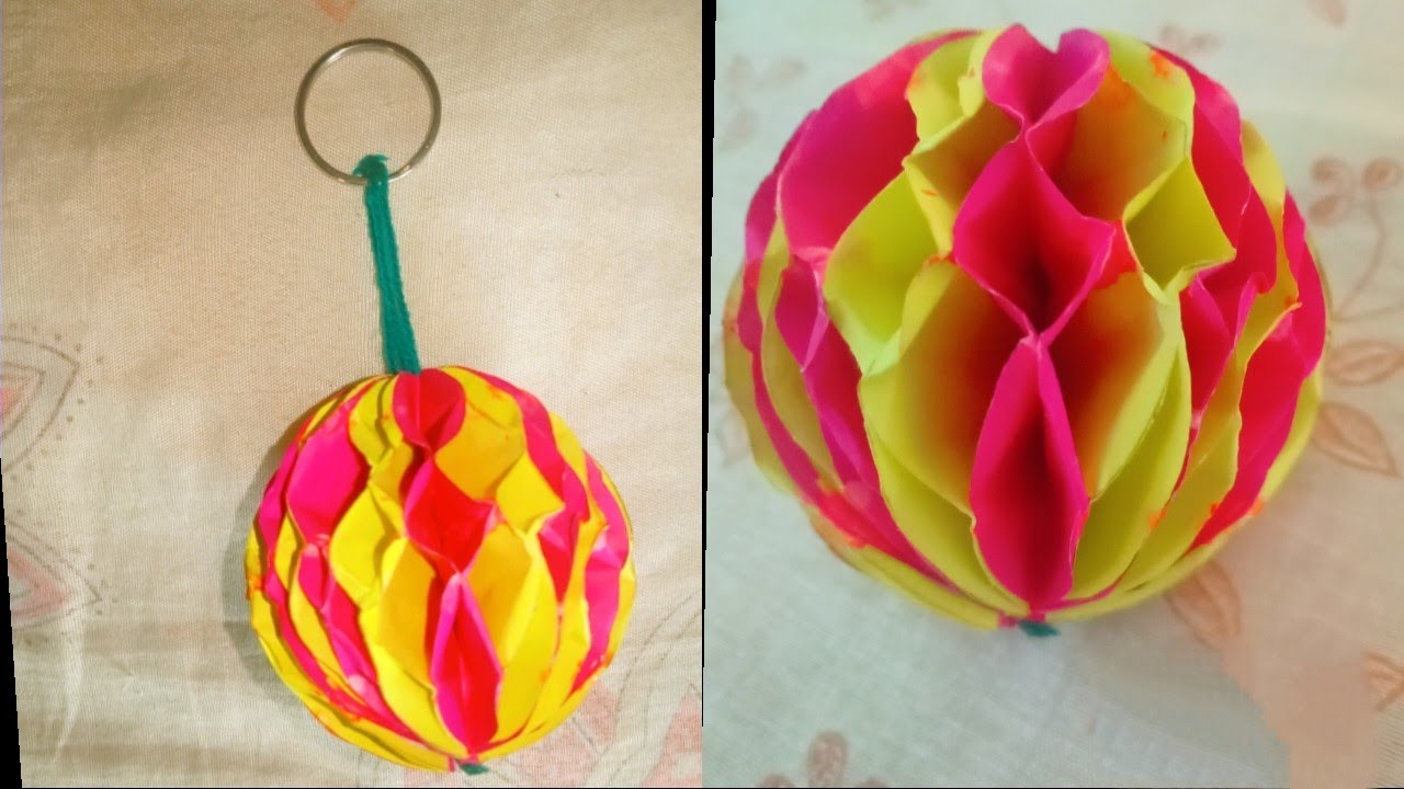 Easy way of hanging ball /paper key chain/ paper craft / # ...