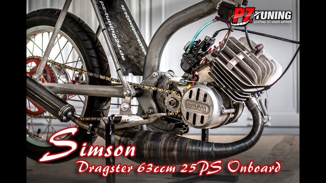 Simson-Dragstar 63ccm // 25Ps Onboard Sound Two Stroke Brutal!!! //PZ ...