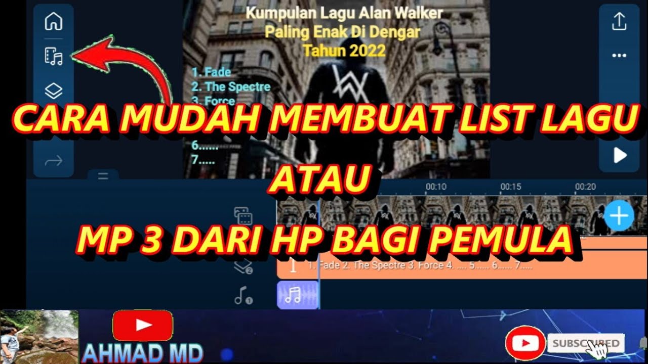 CARA MUDAH MEMBUAT LIST LAGU ATAU MP3 BAGI PEMULA PADA HP - YouTube