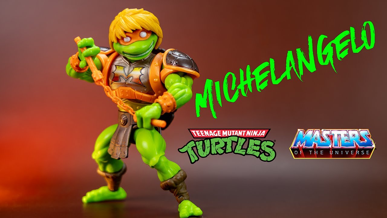 MOTU Turtles of Grayskull TMNT Michelangelo Heroic Captain of Cowabunga ...