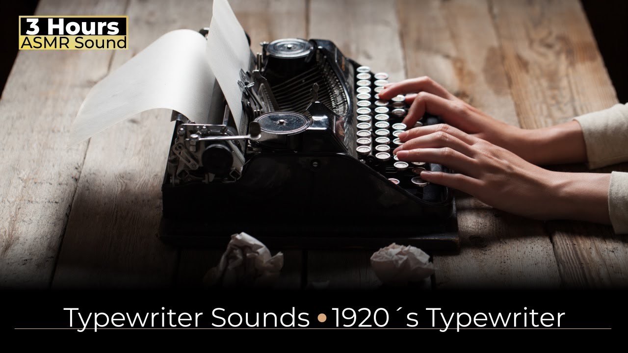 Typewriter Sounds • 1920´s Typewriter • Black Screen • 3 Hours Long ...