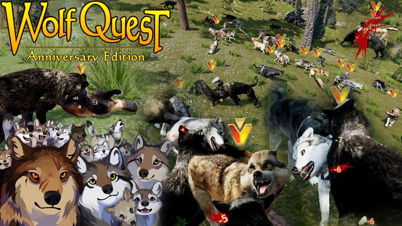 7 Puppies & Huge Wolf Pack in Hellroaring Mountain Dlc WolfQuest 3 Anniversary Edition Episode ...
