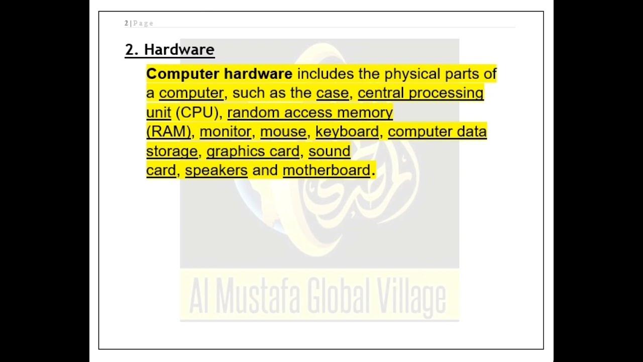 Computer Hardware | CPU / Microprocessor | CPU Functions | ALU | CU | Jawad Mustafa | Lec-16 ...