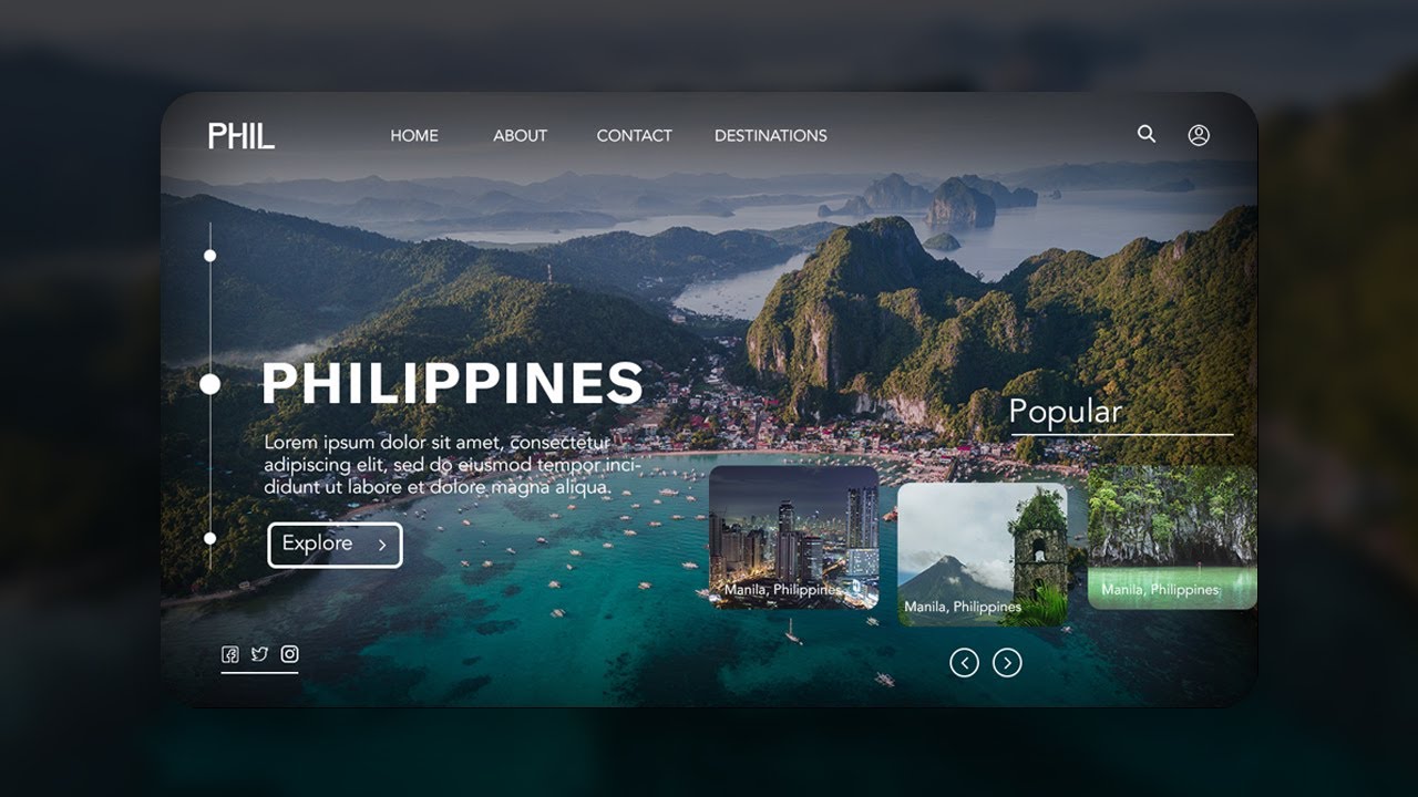 UI Design - Travel to Philippines Website User Interface Design 2021 ...