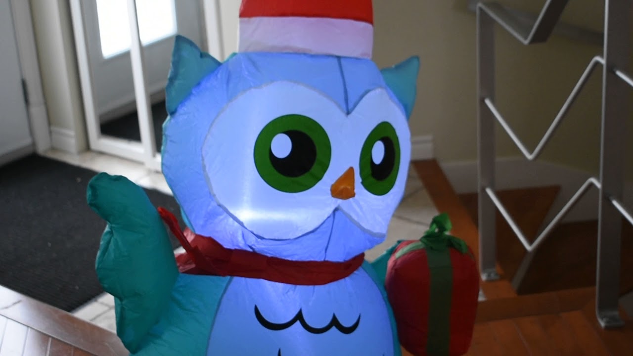 Christmas inflatable Owls 4 feet tall - YouTube