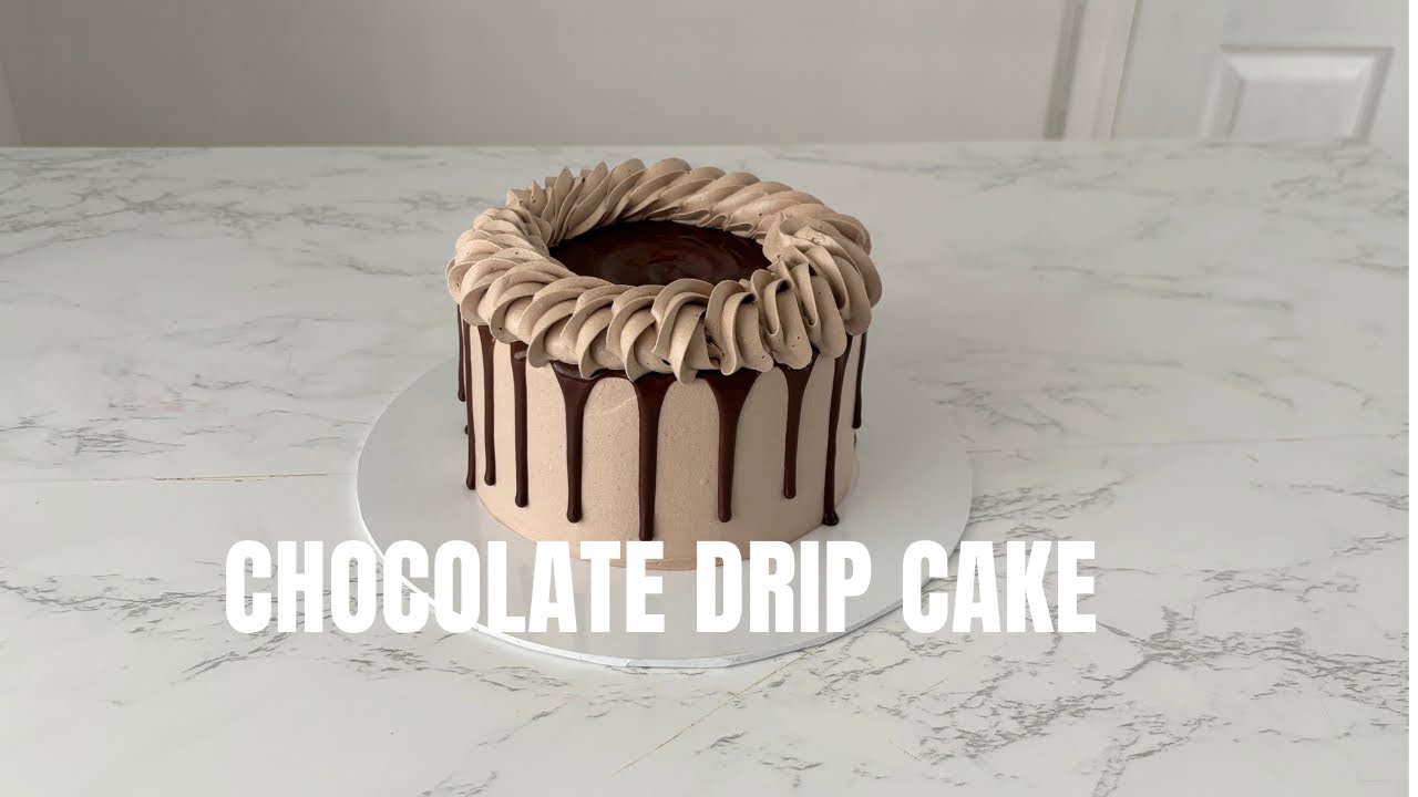 Chocolate drip cake (cream shanti) - YouTube