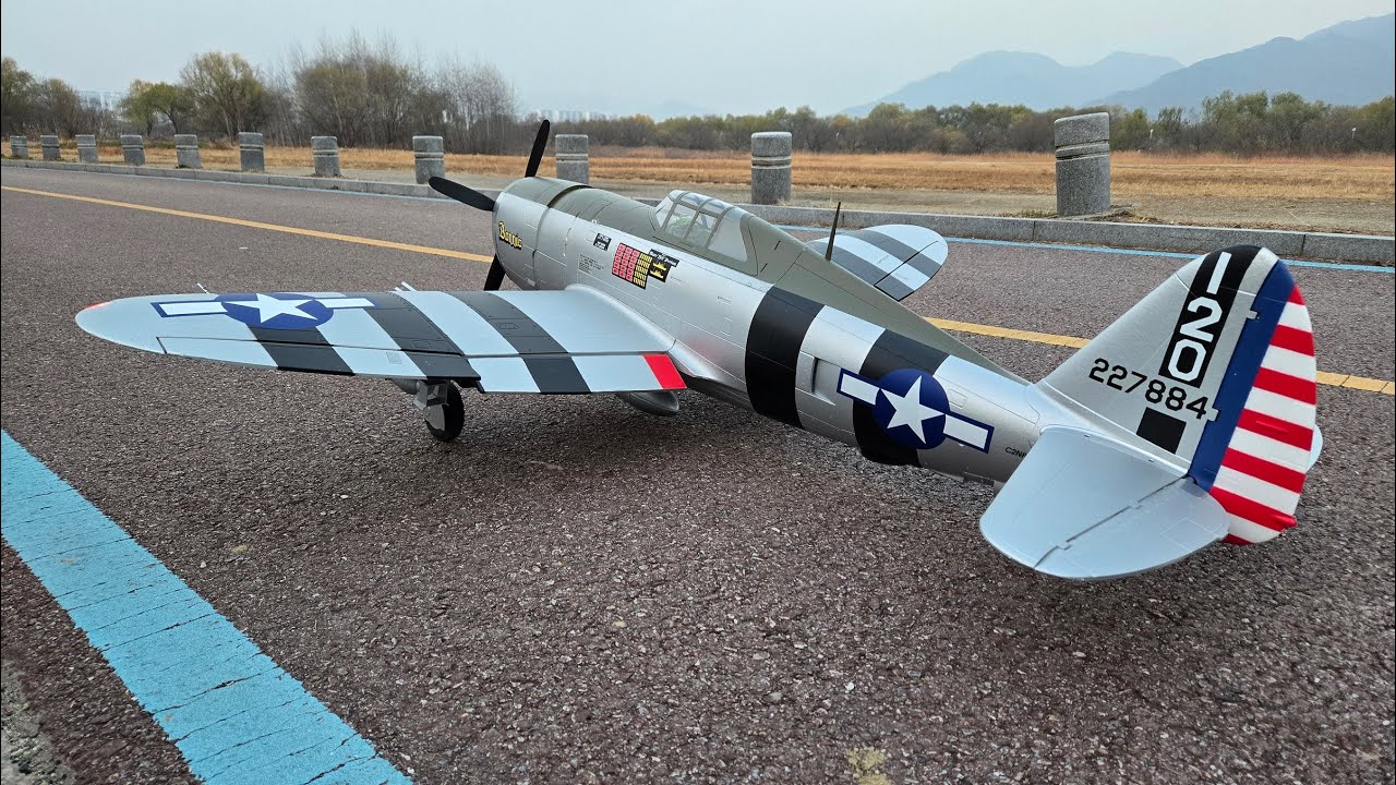 FMS P-47 Razorback - After 2nd Motor & ESC change - YouTube