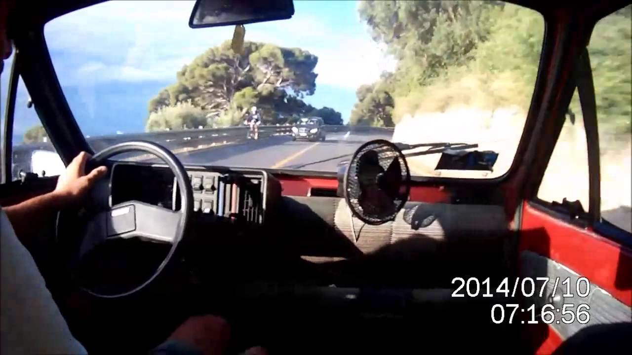 Fiat Panda 30 top speed camera car engine overtake - YouTube