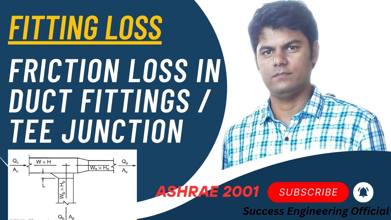 PRESSURE DROP IN DUCT FITTINGS II FRICTION LOSS IN T-JUNCTION II ASHRAE ...