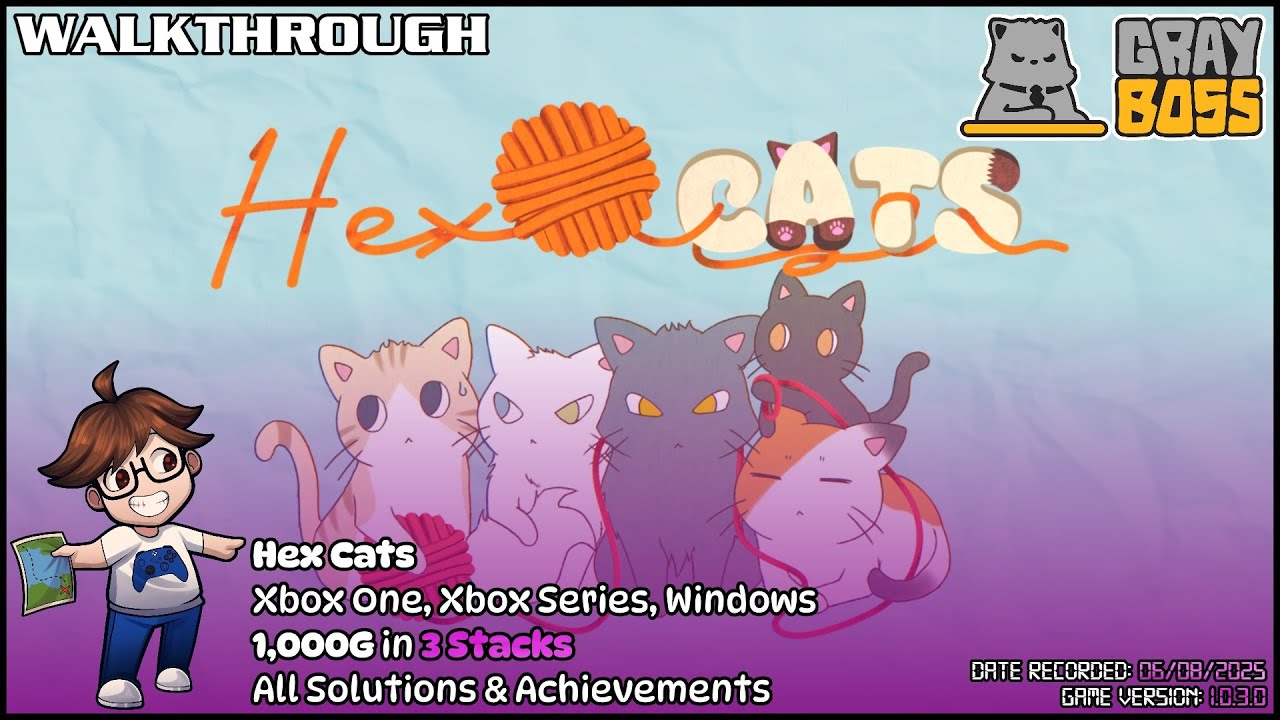 Walkthrough - Hex Cats (Xbox One, Xbox Series, Windows) - All Solutions - 1,000G - YouTube