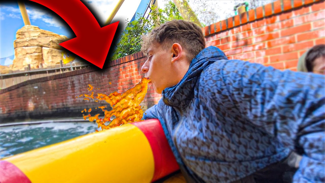 il vomit au parc astérix !! - YouTube