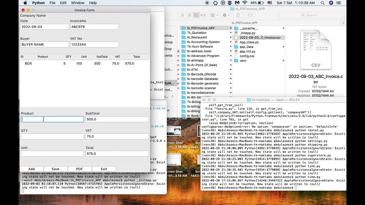 Desktop App - TKinter CSV #python #programming - YouTube