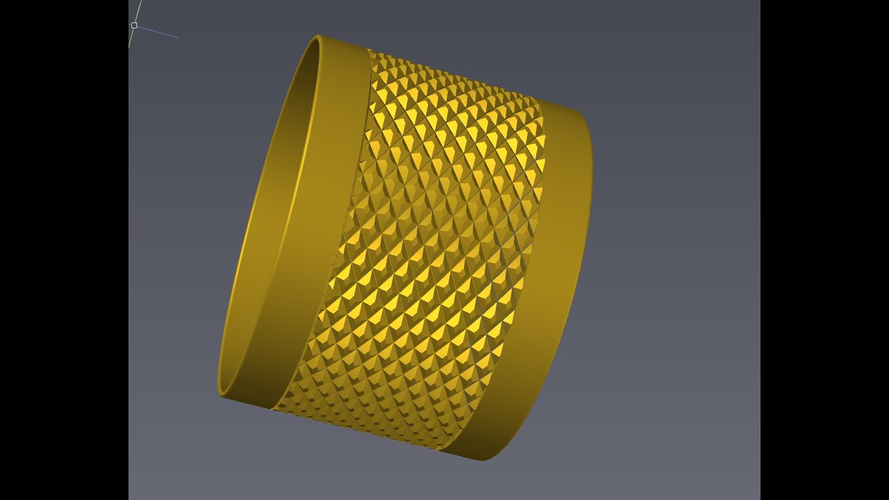 AutoCAD 3D Ring with diamond Knurling - YouTube