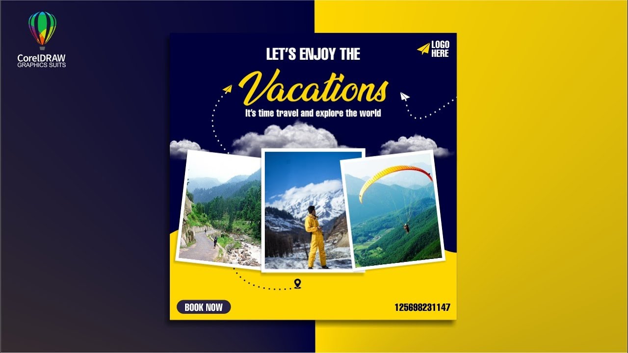 vacations poster making in CorelDRAW |creative post make in CorelDRAW ...