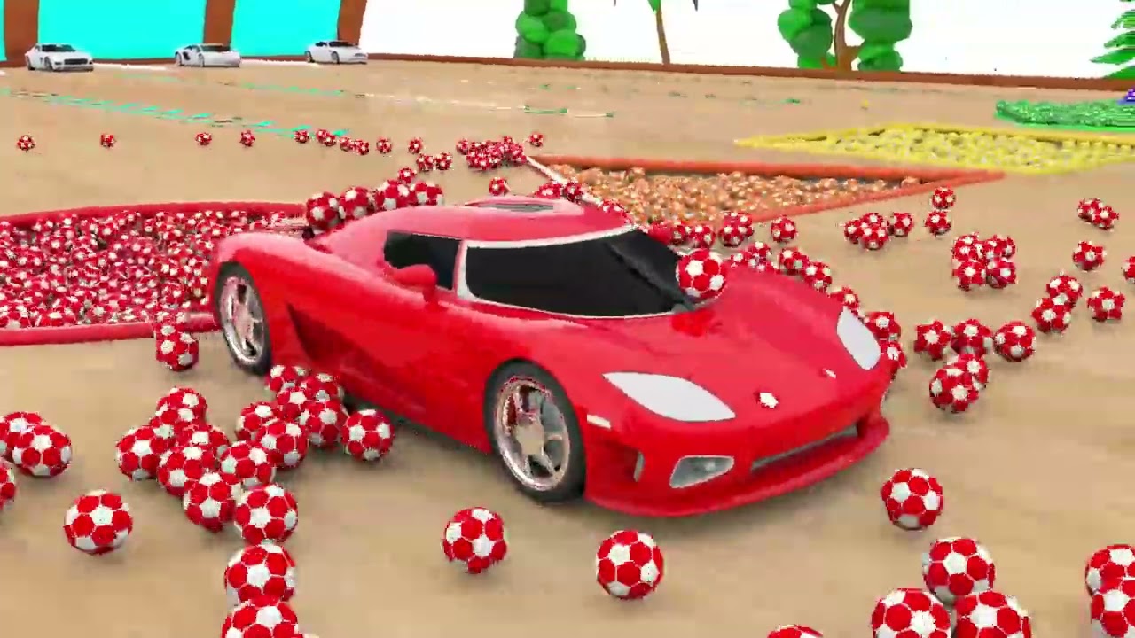 Learning Colors for Kids with Sports Cars Color Change in Shapes Color ...