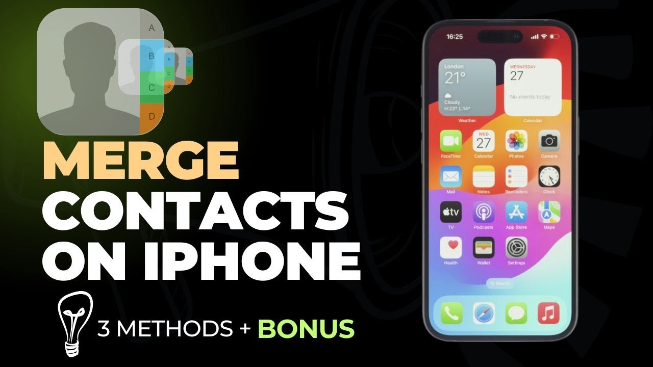 How to merge contacts on iPhone - YouTube