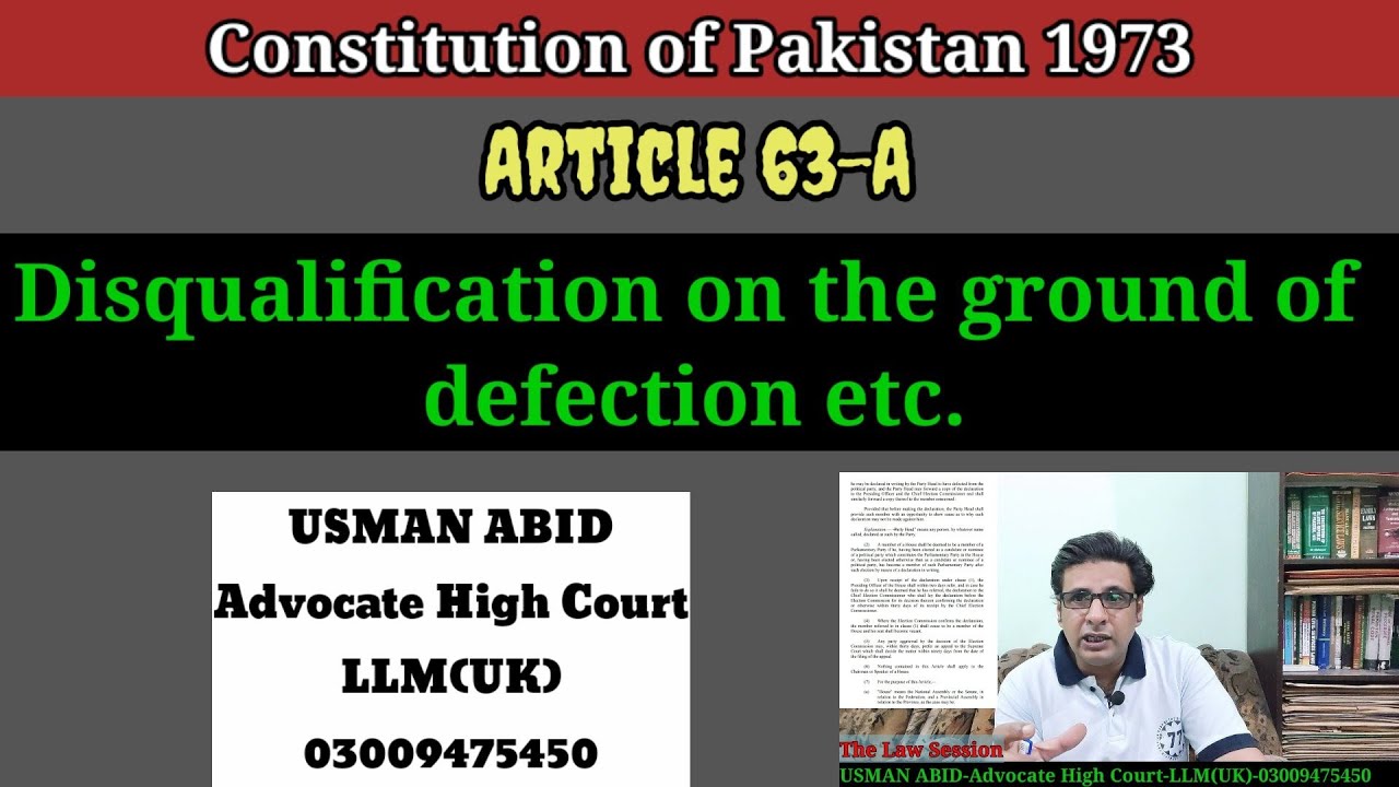 article 63-A constitution of pakistan 1973| disqualification on the ...