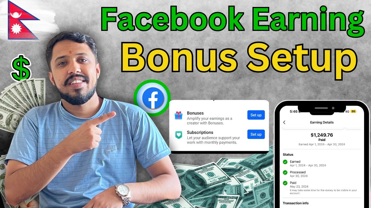 Facebook Bonus Monetization Setup Process In Nepal || How to Earn Money ...