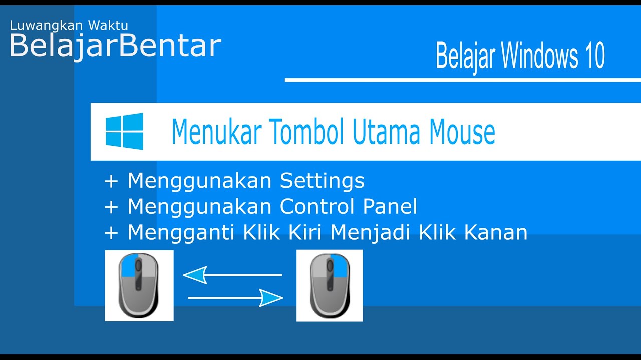 Belajar Windows 10 Cara Mengganti Settingan Tombol Utama Mouse, klik ...
