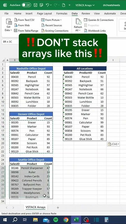 How to use VStack formula | in Excel | microsoft Excel #excel #trending #exceltips #vlookup ...