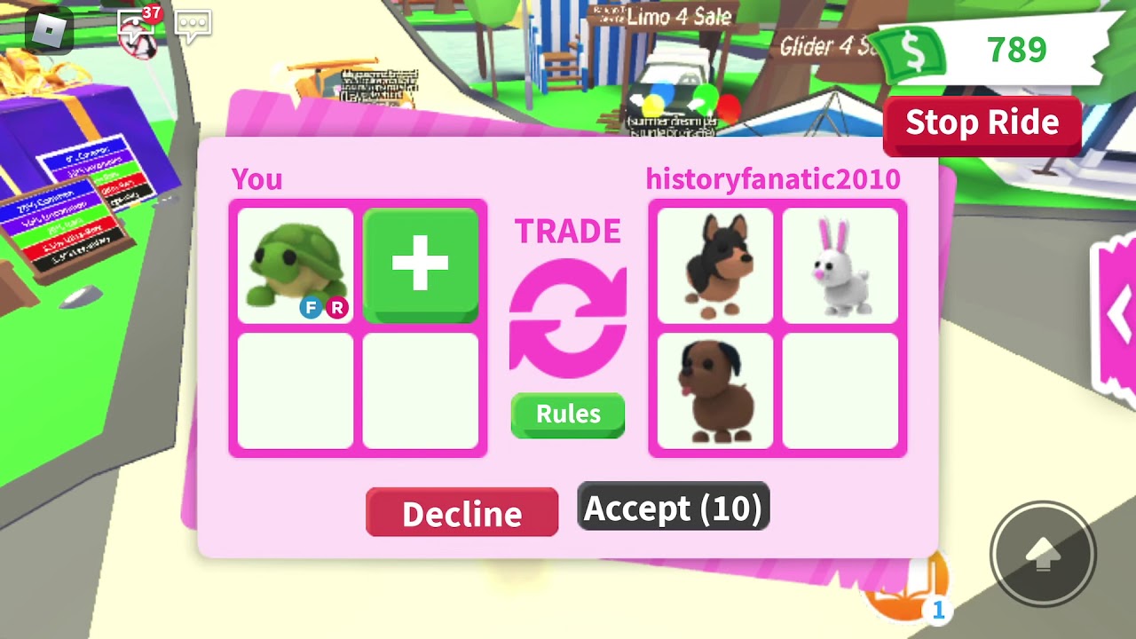 Part 2 of seeing what people trade for a fly ride turtle adopt me ...
