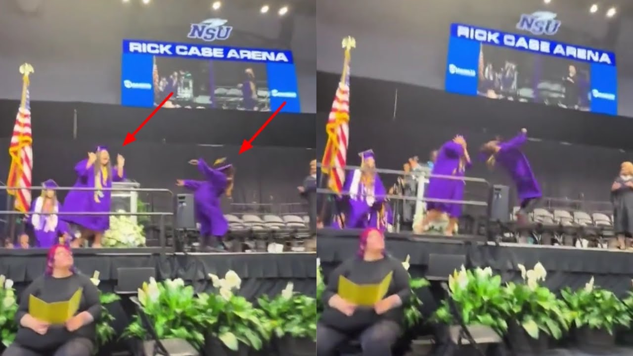 Backflip Fail at Graduation | Student Accidentally Kicks Classmate ...