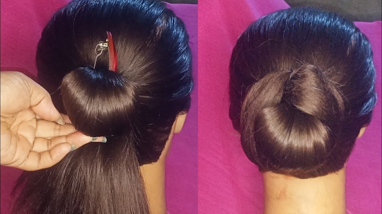 Daily Wear Lock Pin Bun Hairstyle || Easy Hairstyle || BARNA'S MAKEOVER ...