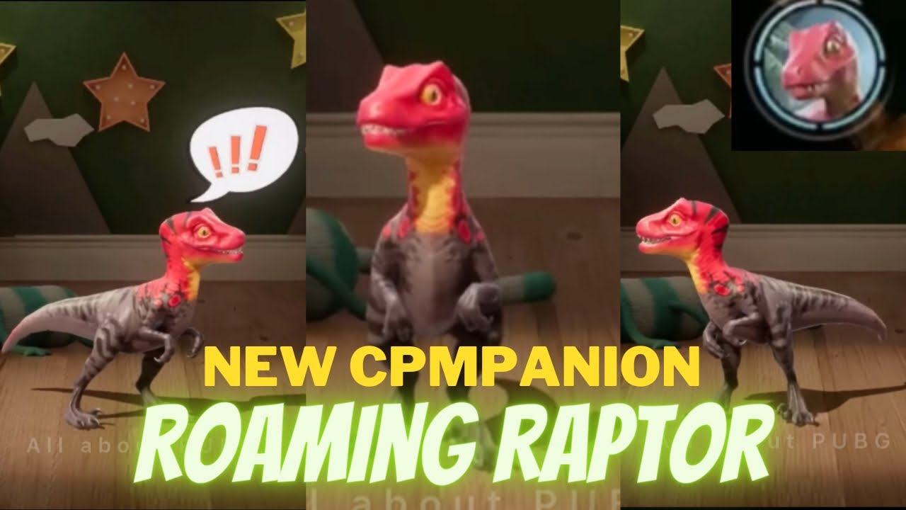 PUBG MOBILE NEW COMPANION ROAMING RAPTOR IS HERE - YouTube