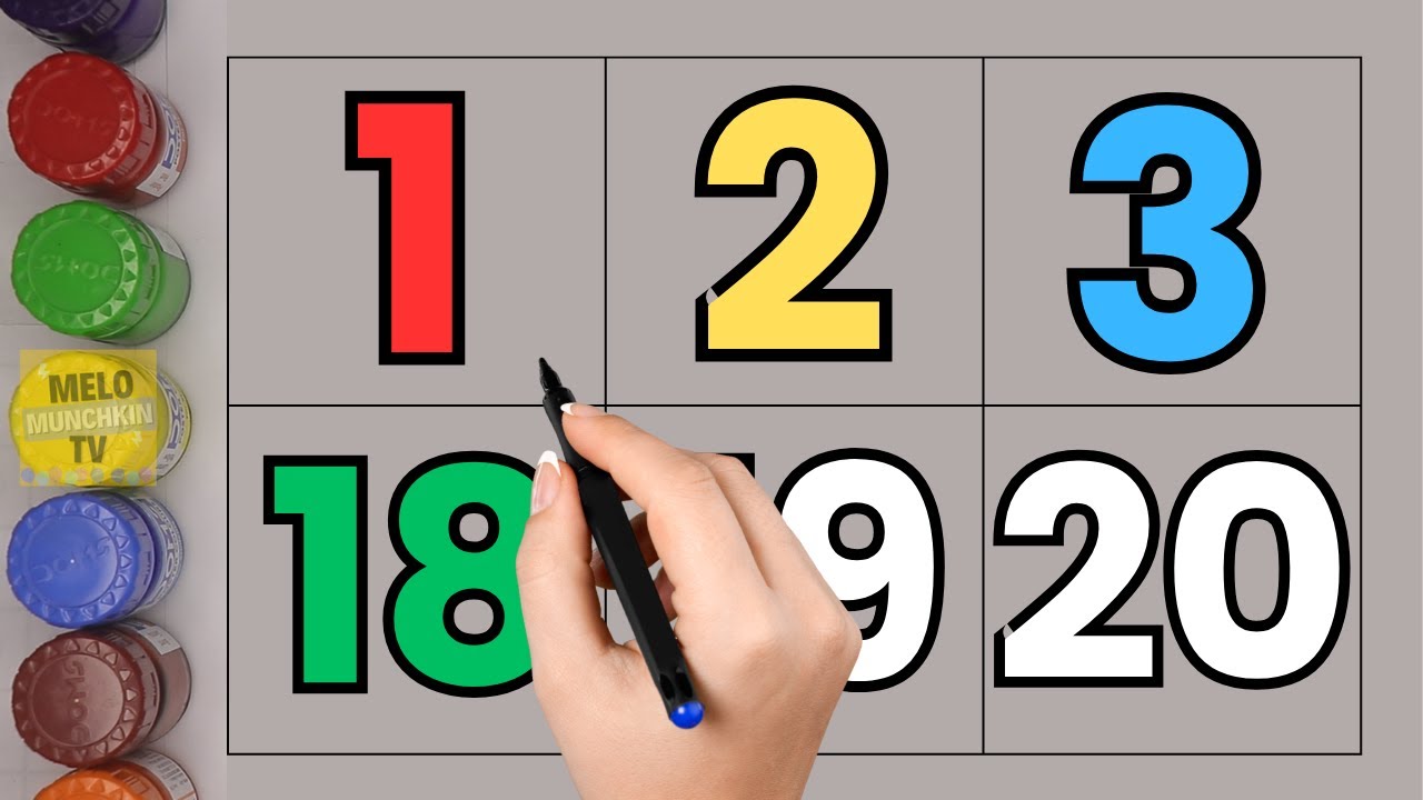 Learn numbers and number names from 1 to 20 | Counting numbers upto 20 ...