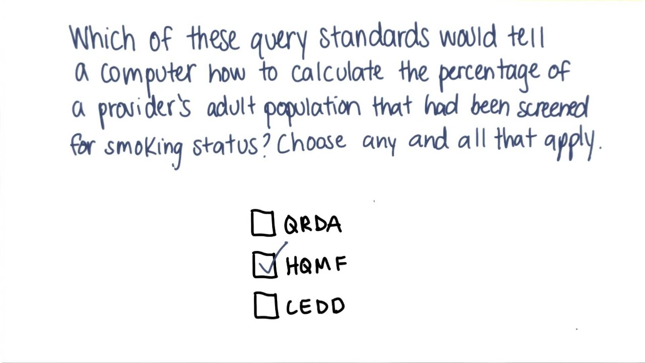 Query Standards Quiz Solution - Georgia Tech - Health Informatics in ...