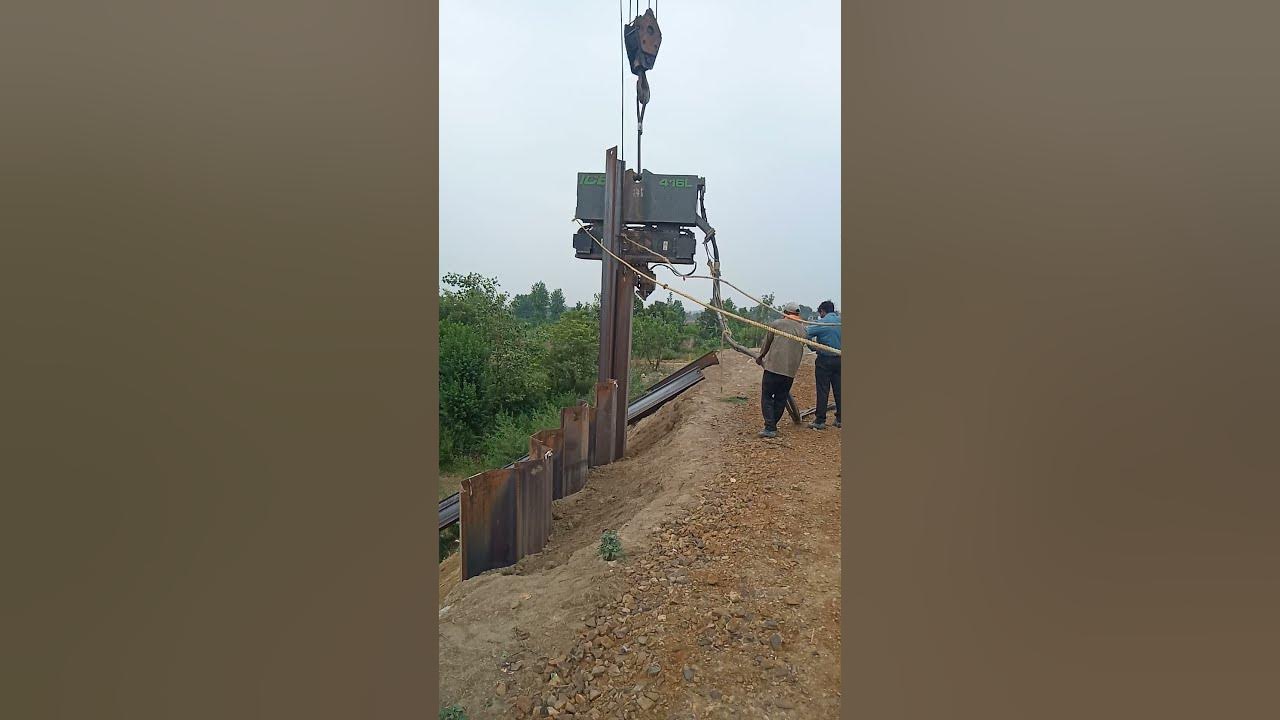 Sheet pile pitching work - YouTube
