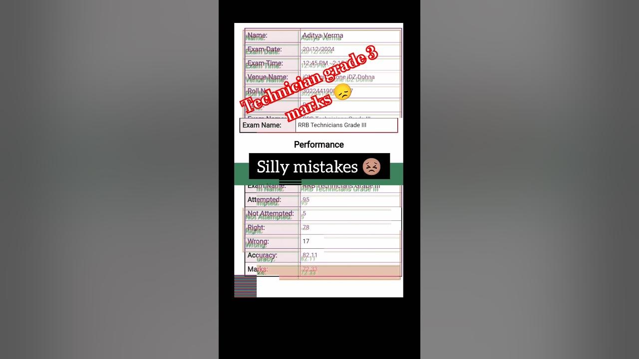 Some silly mistakes 😣#rrb #railway #technical #technician #result #subscribe #life #love #shorts ...