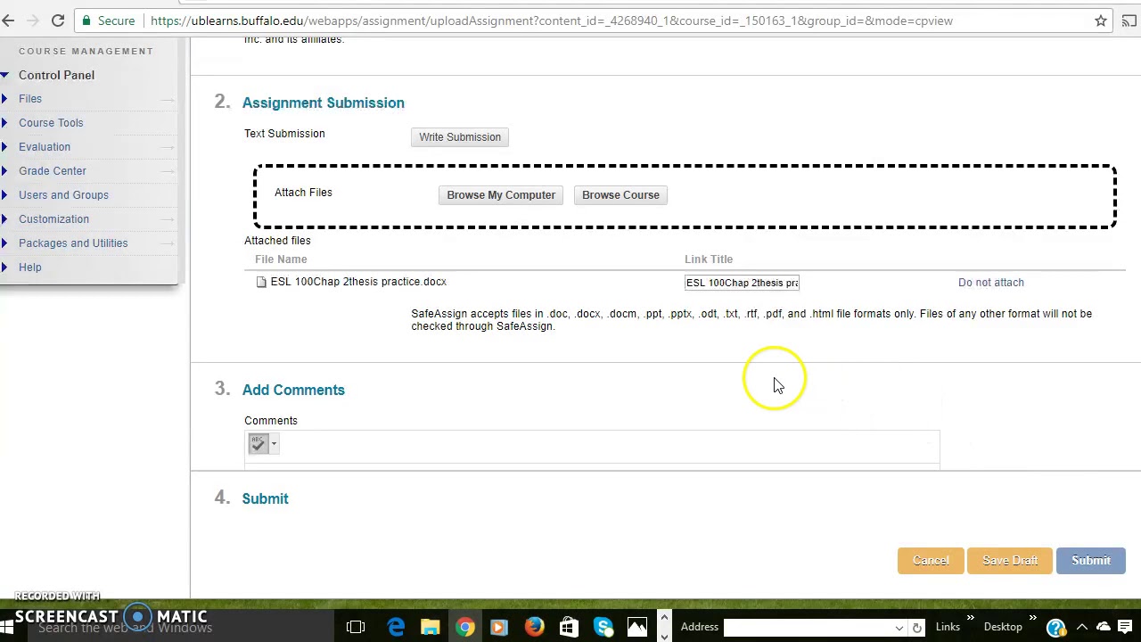How to upload an assignment to UBLearns - YouTube