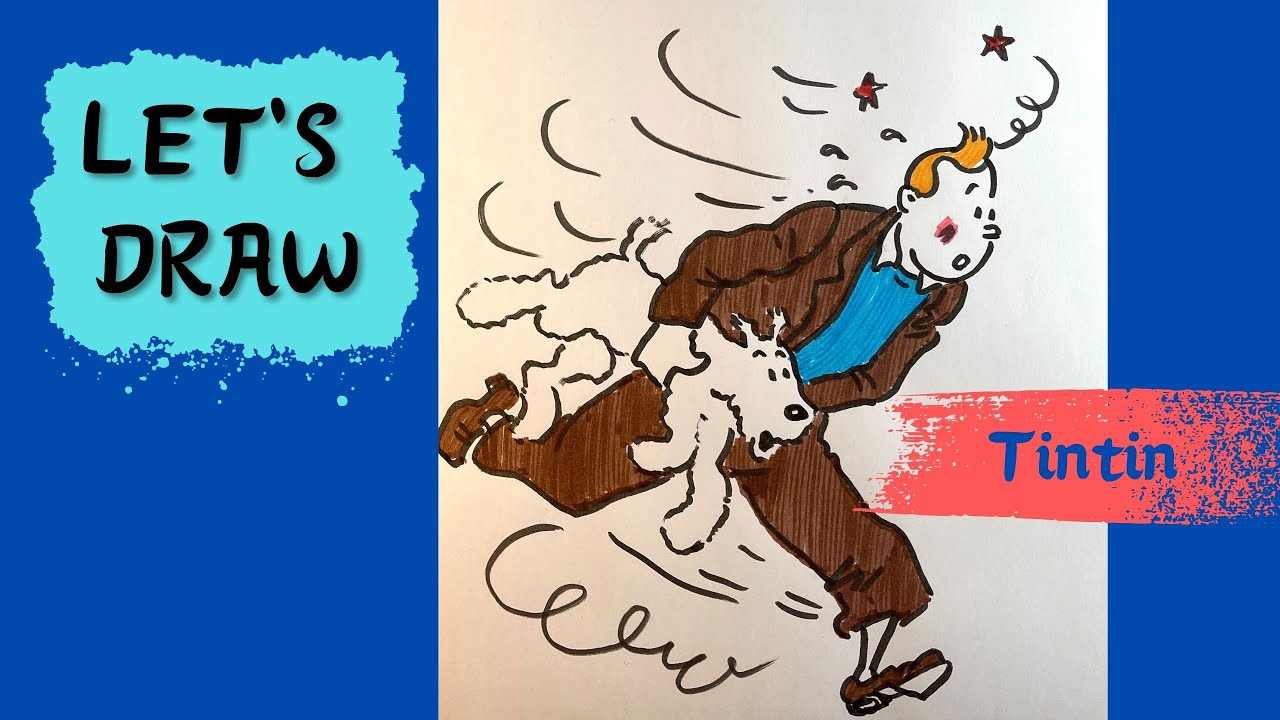 How to draw Tintin. For beginners & children 怎樣畫丁丁 初學者 - YouTube