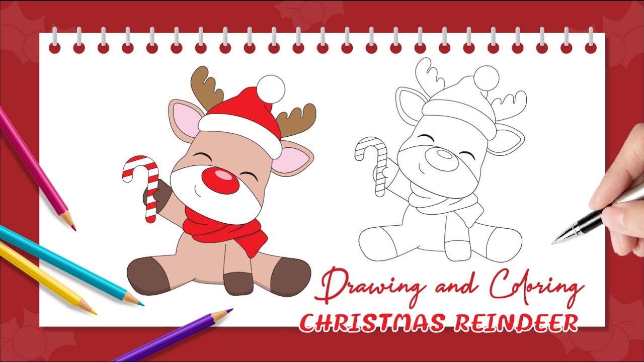 How to Draw Christmas Reindeer Easy For Kids | Christmas drawing and ...