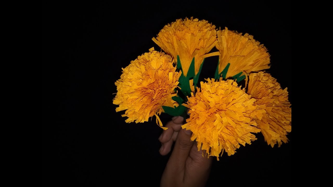 Marigold Paper Flower/Easy Marigold Making/Crepe Paper Craft Richus ...