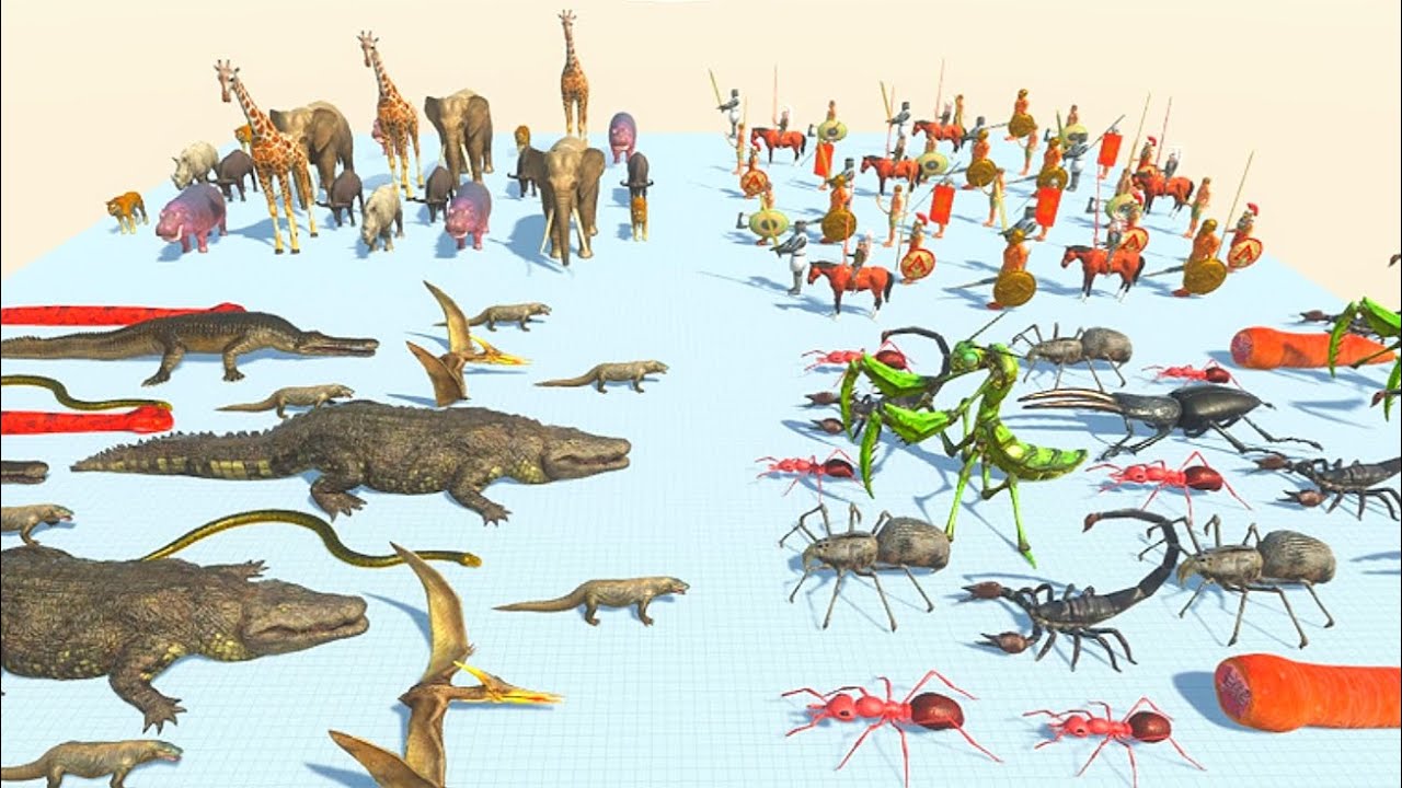 Reptiles vs Modern Mammals vs Ancient Humans vs Giant Invertebrates ...