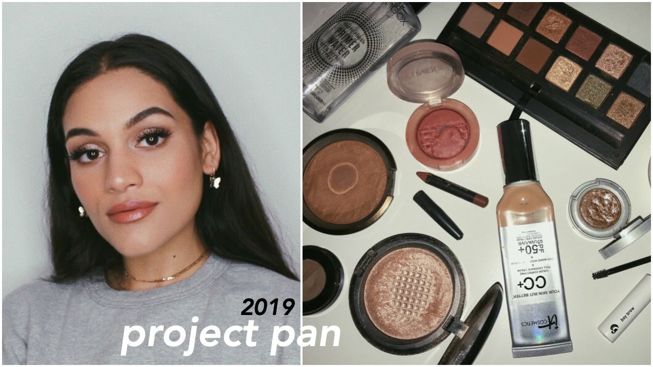 project pan // full face of products i want to use up - YouTube