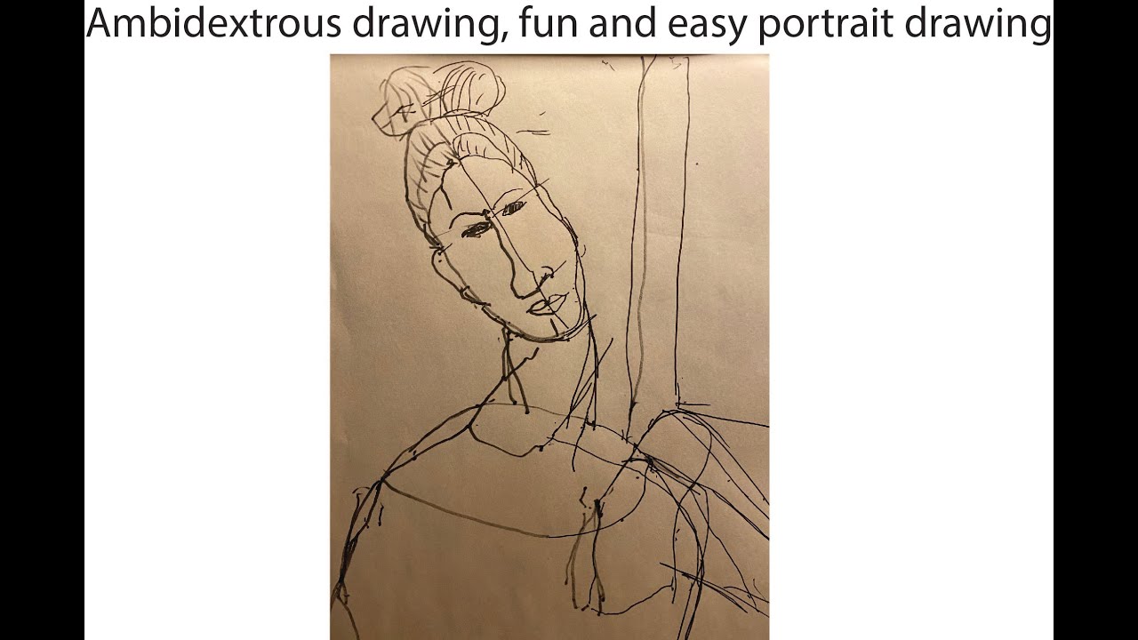 Fun and easy left and right hand portrait line drawing. Ambidextrous ...