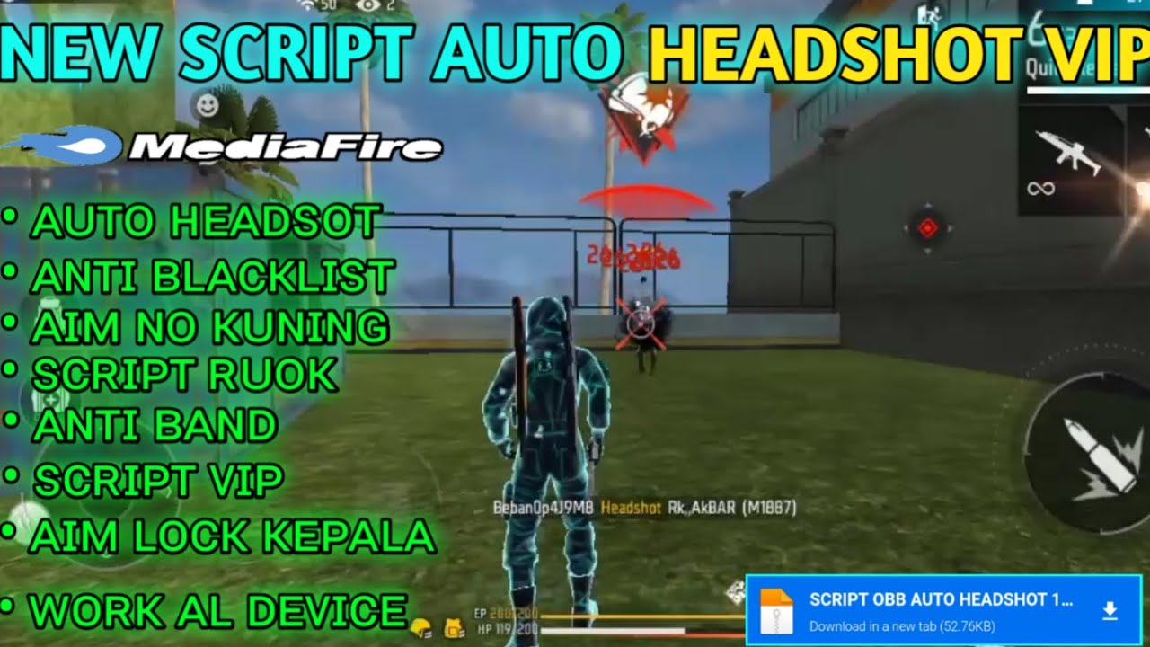 SCRIPT OBB AUTO HEADSHOT FF MAX FF ORI WORK AL DEVICE - YouTube